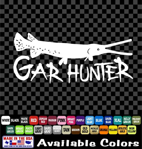 Gar Hunter Bowfishing Alligator Gar Carp Fishing Car Truck Vinyl Decal ...