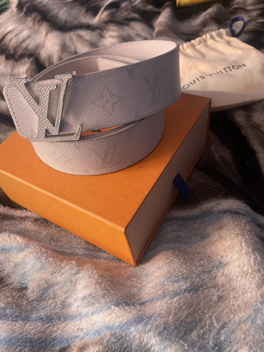 Authentic White Louis Vuitton Belt