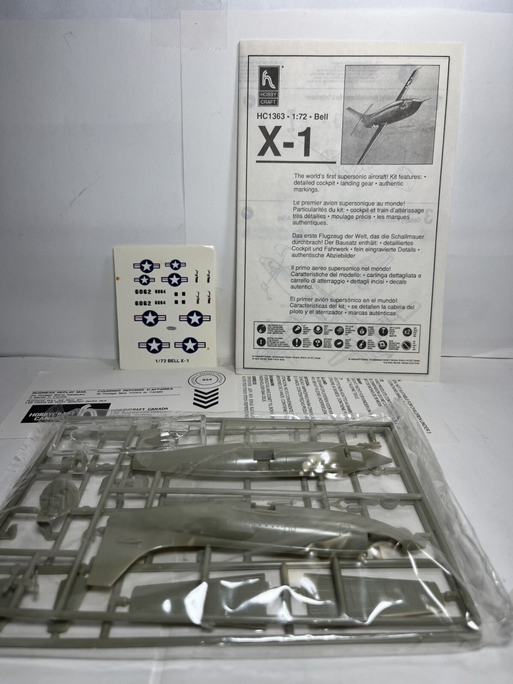 HobbyCraft 1:72 Scale Bell X-1 Supersonic Chuck Yeager Model Kit # HC ...
