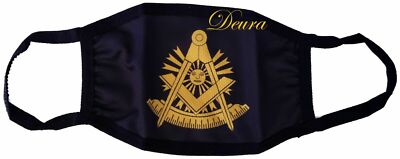 MASONIC PM PAST MASTER MASON BLACK FACE MASK FREEMASON Washable ...