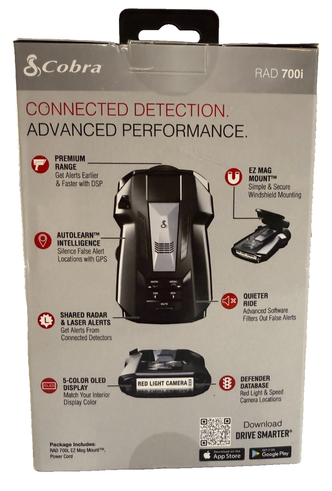 Cobra RAD 700i Laser Radar Detector - Premium Detection Range ...