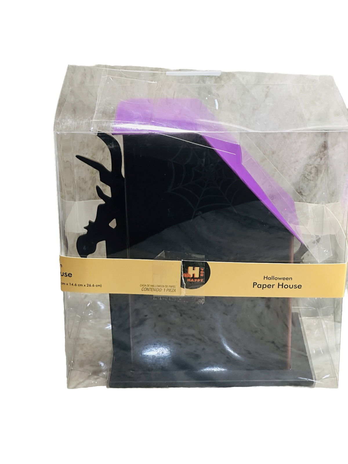 H For Happy 1pc Halloween Paper House 7.75” L X 5.75”W X 10.5”H-Bed ...