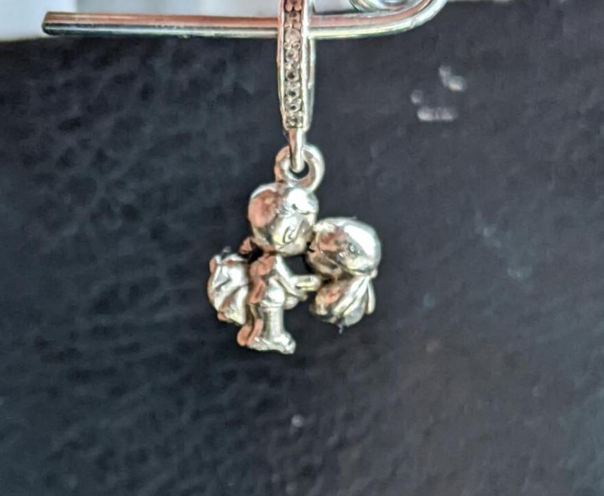 PANDORA 798896C01 Married Kissing Couple Dangle Charm - Silver w/ cubic ...