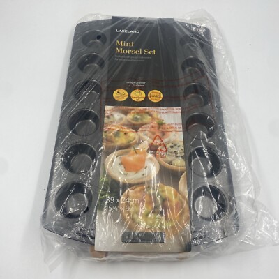 Lakeland 70177 Mini Morsel Canape Set Non Stick Carbon Steel Baking ...