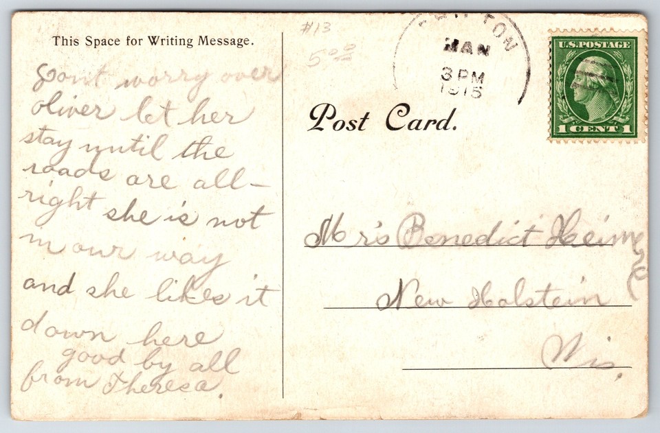 Port Edwards Wisconsin~Paper Mill~Factory Water Tower~Smoke Stack~c1910 ...