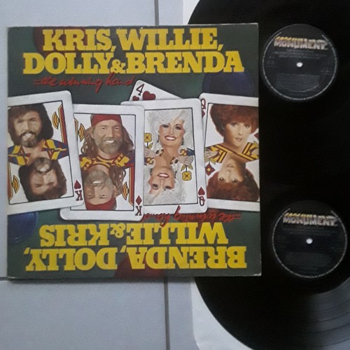 KRIS , WILLIE , DOLLY & BRENDA * THE WINNING HAND * 1982 DOUBLE 33T LP ...