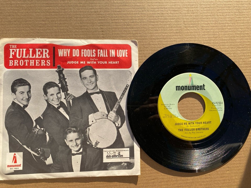 The Fuller Brothers Why Do Fools Fall in Love/Judge Me Promo 7" Record ...