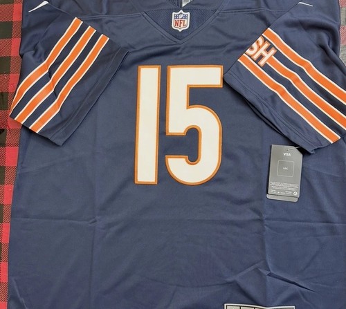 Chicago Bears #15 Rome Odunze Customized stitched Navy Jersey Men’s L ...