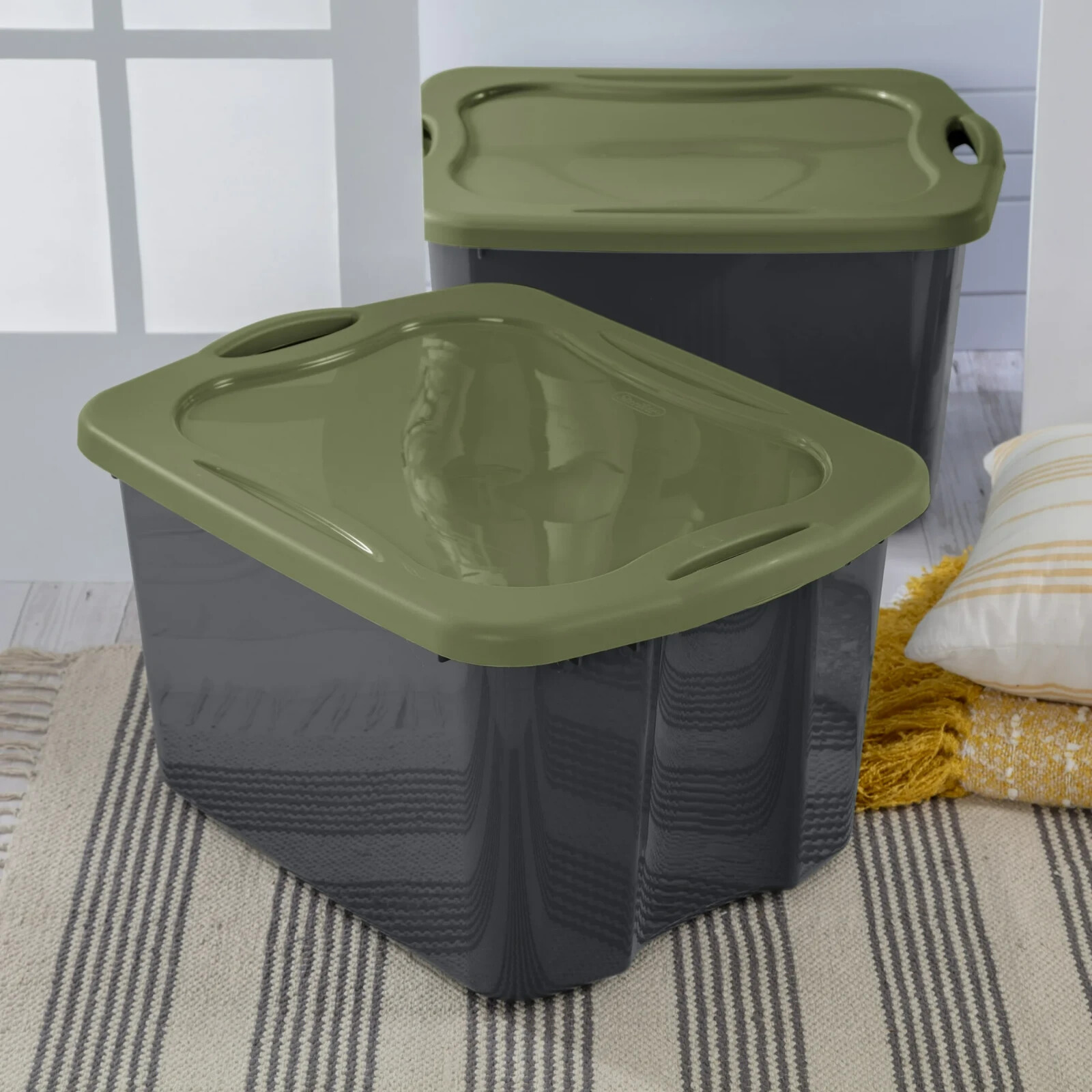 Sterilite 17.5 Gal. EZ Carry, Plastic Storage Bin, Full-Grip Handles ...