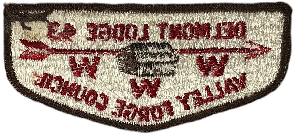 Delmont Lodge 43 Valley Forge Council PA Pre-FDL Flap BRN Bdr (WV258) | eBay