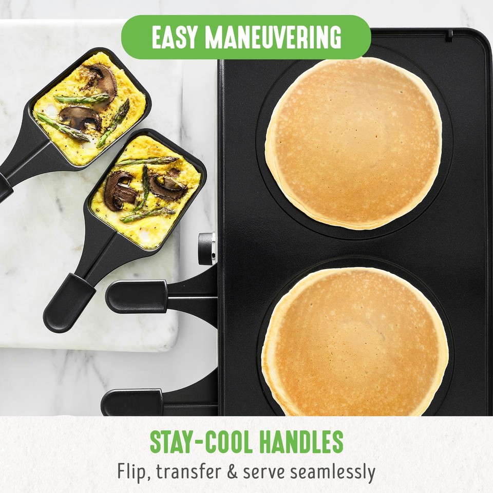 GreenLife Raclette Indoor Tabletop Grill Healthy Ceramic Nonstick 2-in ...