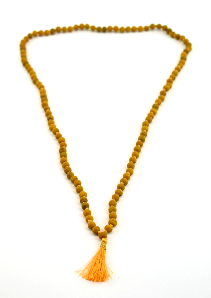 Japa Mala Turmeric Beads Prayer Meditation Rosary Necklace Worship ...