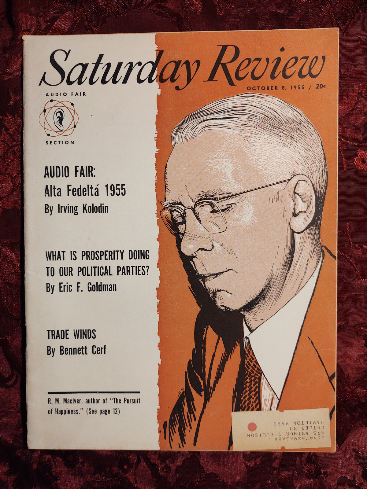Saturday Review October 8 1955 R. M. MACIVER JOHN STEINBECK Eric F ...
