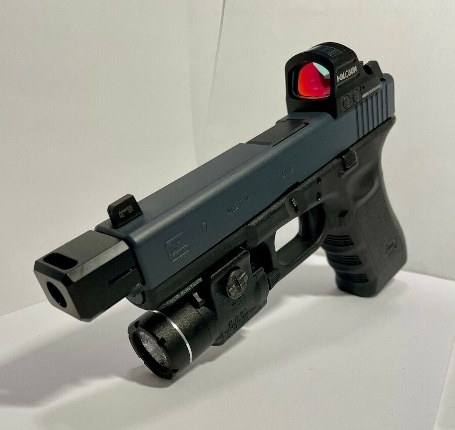 9mm 1/2x28 TPI Muzzle Brake Compensator Clamp On Anodize Black Alum 1 ...