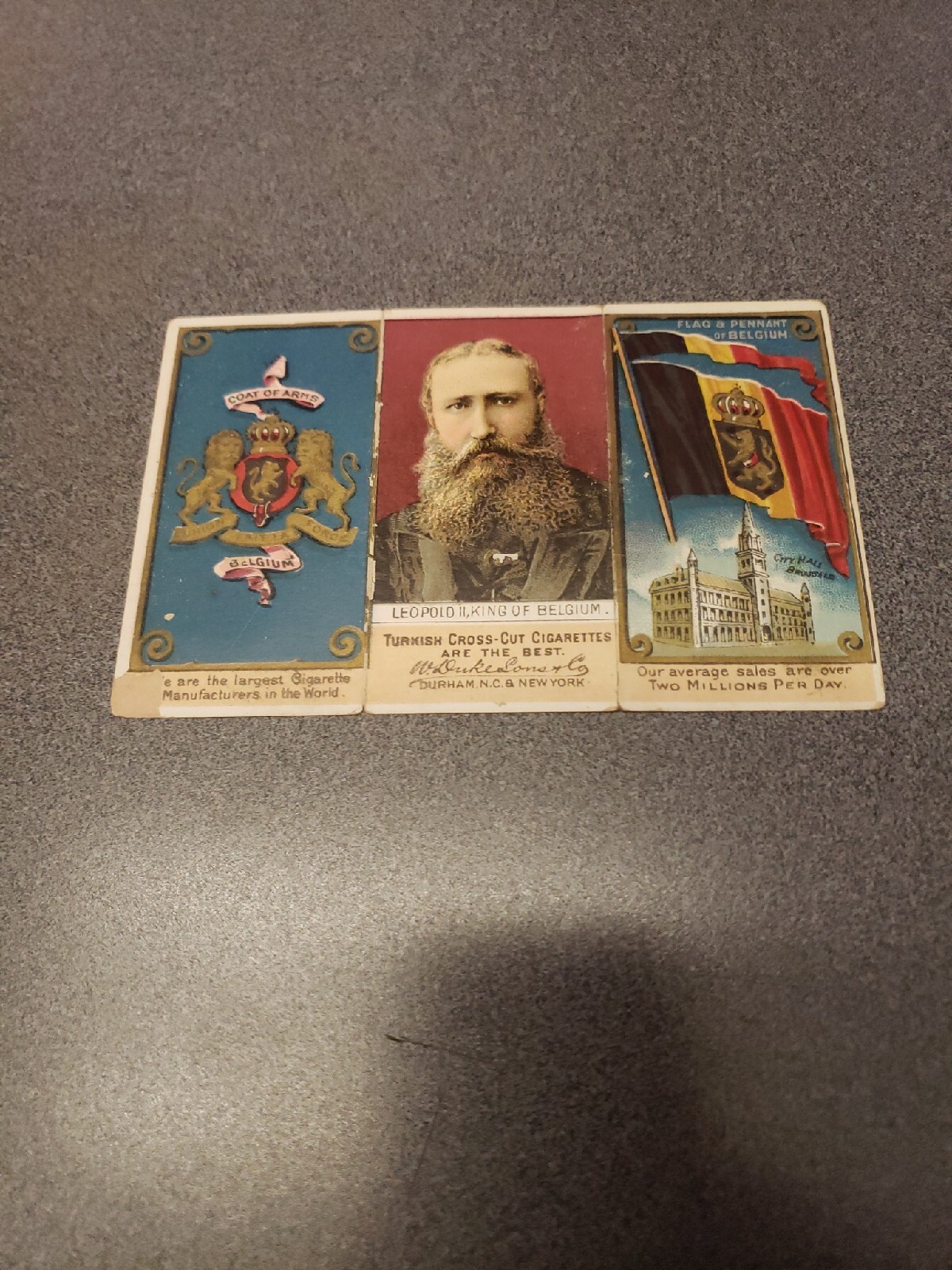 N126 Duke, Rulers, Flags, Coats of Arms Tri-Fold, 1889, Belgium ...