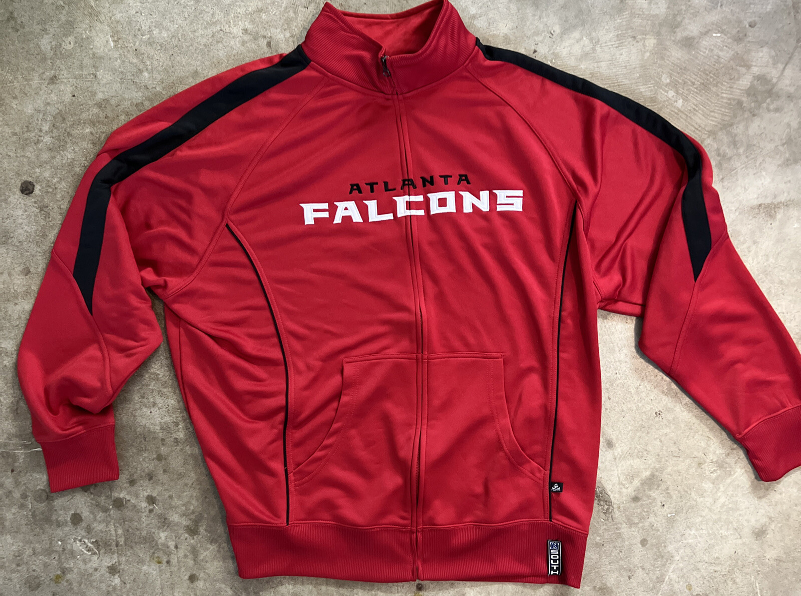 Atlanta Falcons Full ZIP Track Football Jacket ~ NFL Team Apparel-Red ...