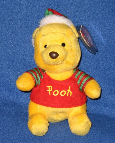 TY DISNEY WINNIE THE POOH BEANIE BABY- CHRISTMAS / SANTA - MINT with ...