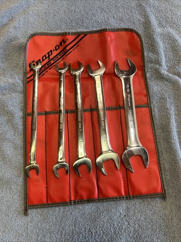 Snap-on 5pc SAE 15° Offset Low Torque Slimline Open-End Wrench Set 7/16 ...