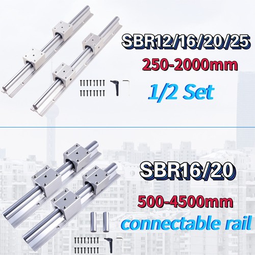 Linear Guide Rails SBR12 SBR16 SBR20 SBR25 250-2000mm & UU Bearing ...