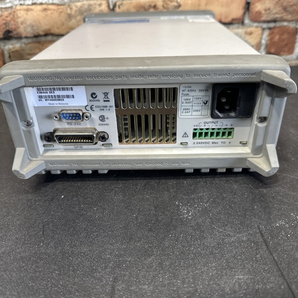 Agilent E3644A DC Power Supply 8V 8A/20V 4A GPIB, RS-232 Works - Dim ...