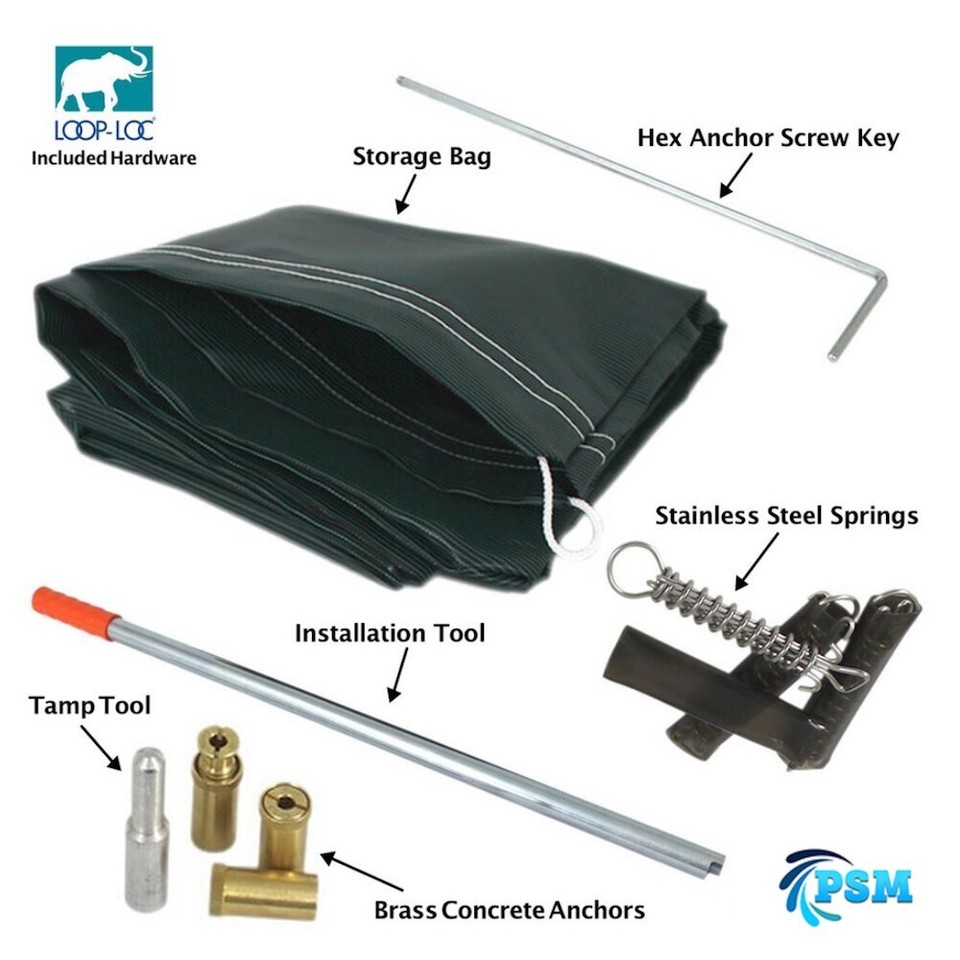 Rectangle Loop-Loc Ultra-Loc III Pool Safety Cover w/ Pump: 18x36 Solid ...