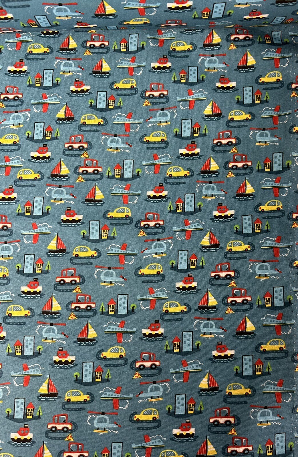 Bleu Bateaux Mer Nautique Cartoon 100% Coton Tissu par Mètre | eBay