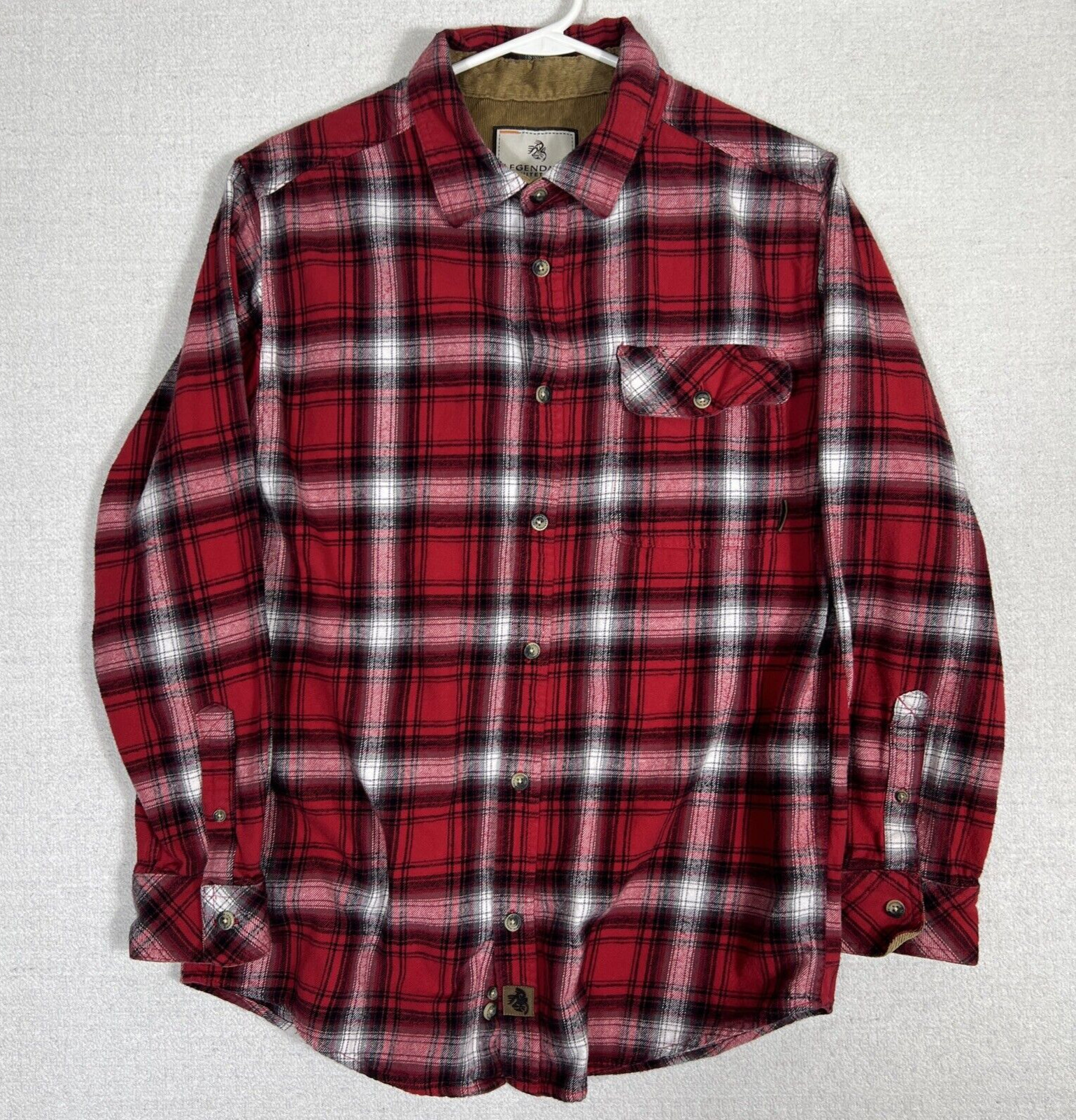 Legendary Whitetails Plaid Flannel Mens Medium Red Wh… - Gem