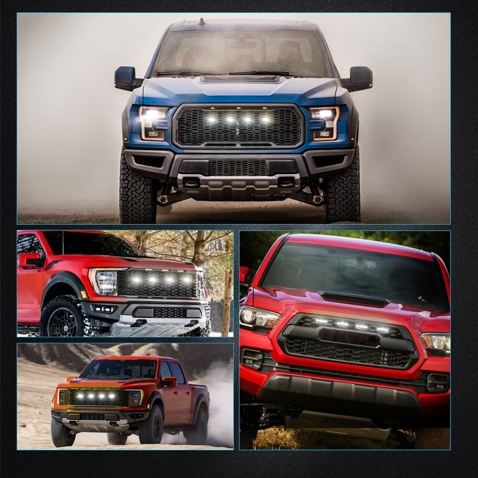 Universal Amber/White Raptor Style LED Grille Lighting For Truck SUV ...