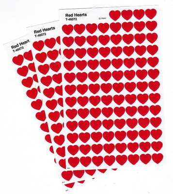 3 sheets MINI RED HEARTS Scrapbook Stickers! 300 Stickers! LOVE | eBay