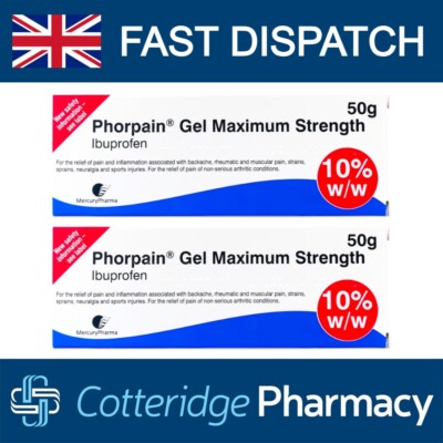 Phorpain 10% Anti Inflammatory Sprains Pain Relief Gel - 50g 2 Packs ...
