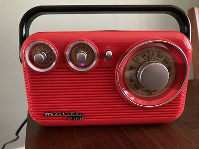 Studebaker SB2003BT Series Retro Portable AM/FM Radio Bluetooth Red ...