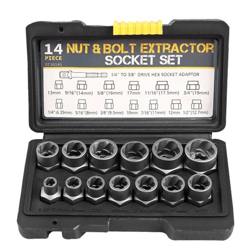 15pc Damaged Bolt Nut Screw Remover Tool Socket Threading Extractor ...