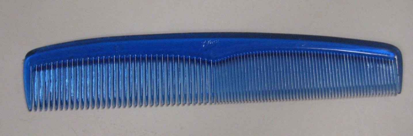 Vintage Placo Mademoiselle Translucent Clear BLUE Hair Comb 8" Hard ...