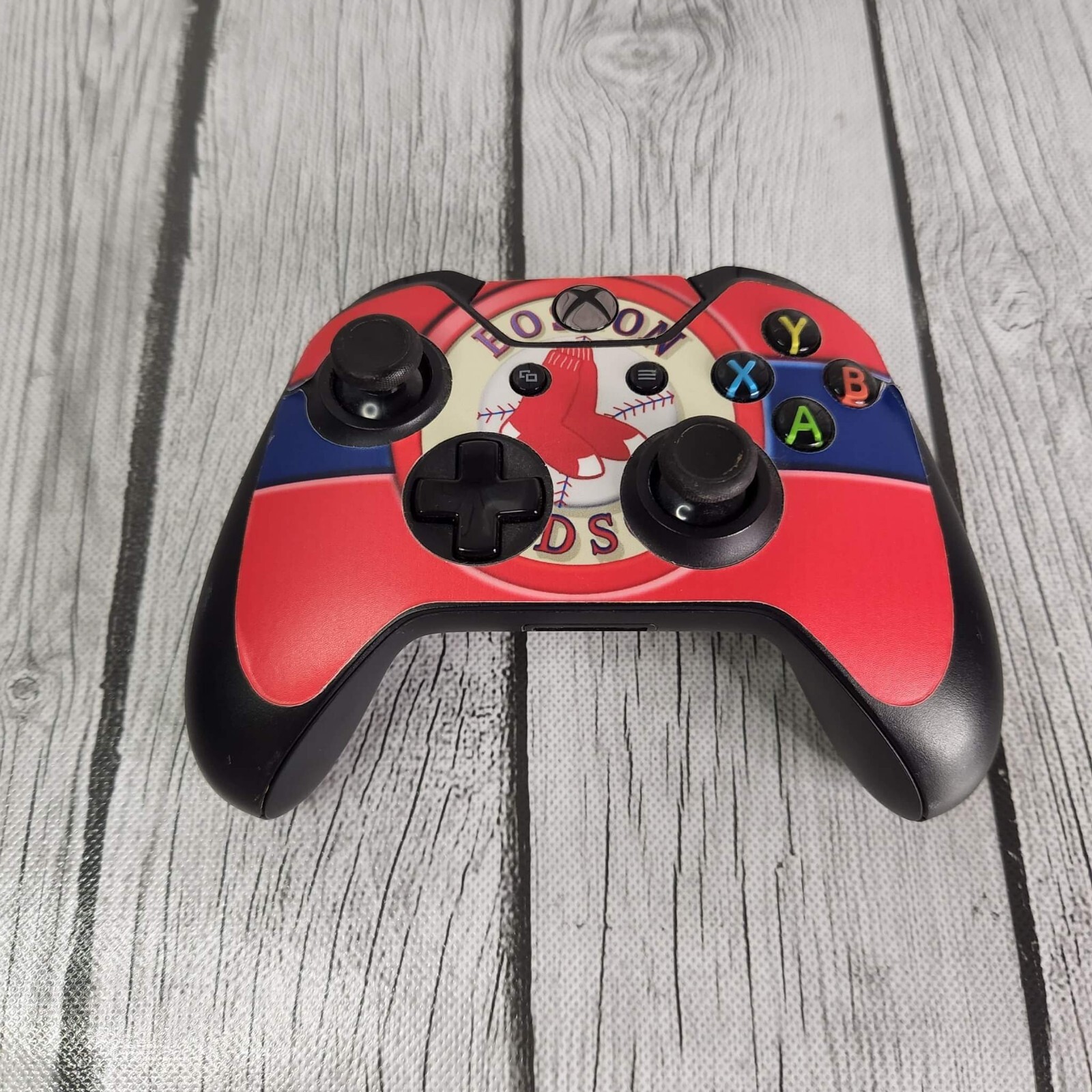Microsoft Xbox One Wireless Controller - Matte Black W/ Red Sox Skin ...