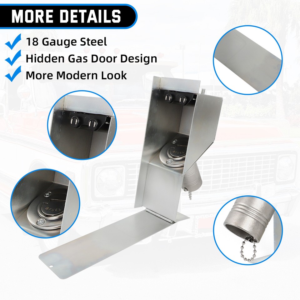 Tail Light Fuel Filler Hidden Gas Door Relocation Kit For 1967-72 Chevy ...