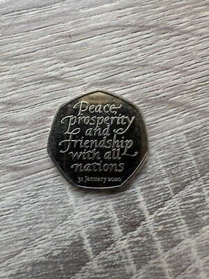 Extremely Rare Brexit 50p Coin Peace Prosperity And Friendship With All ...