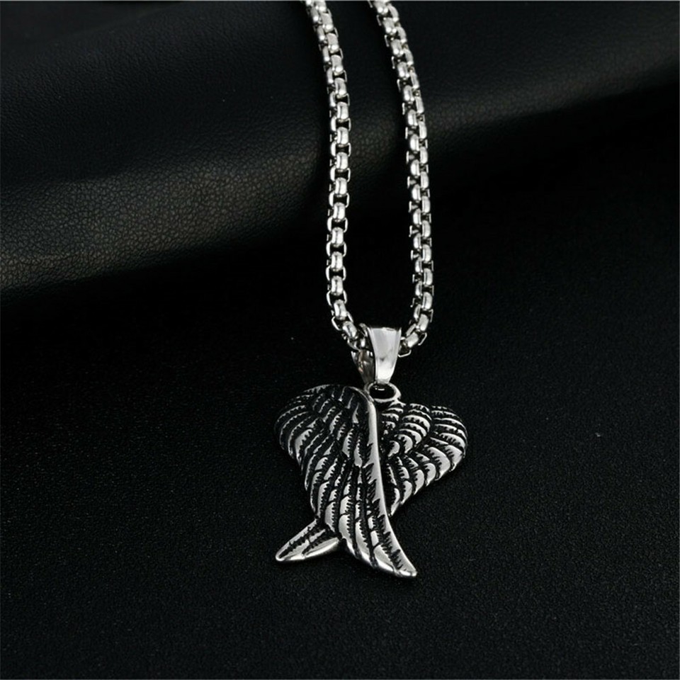 Mens Womens Archangel Michael Angel Wing Pendant Necklace Silver Box ...