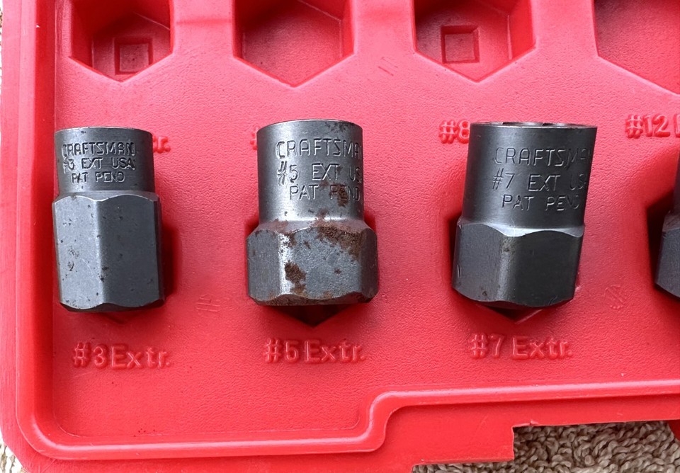 CRAFTSMAN 5 PC. NUT AND BOLT EXTRACTOR SET KIT # 3, 5, 7, 9, & 10 ...
