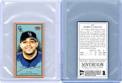 2003 Topps 205 Sovereign BLACK Back Mini Parallel Shawn Chacon #302 ...