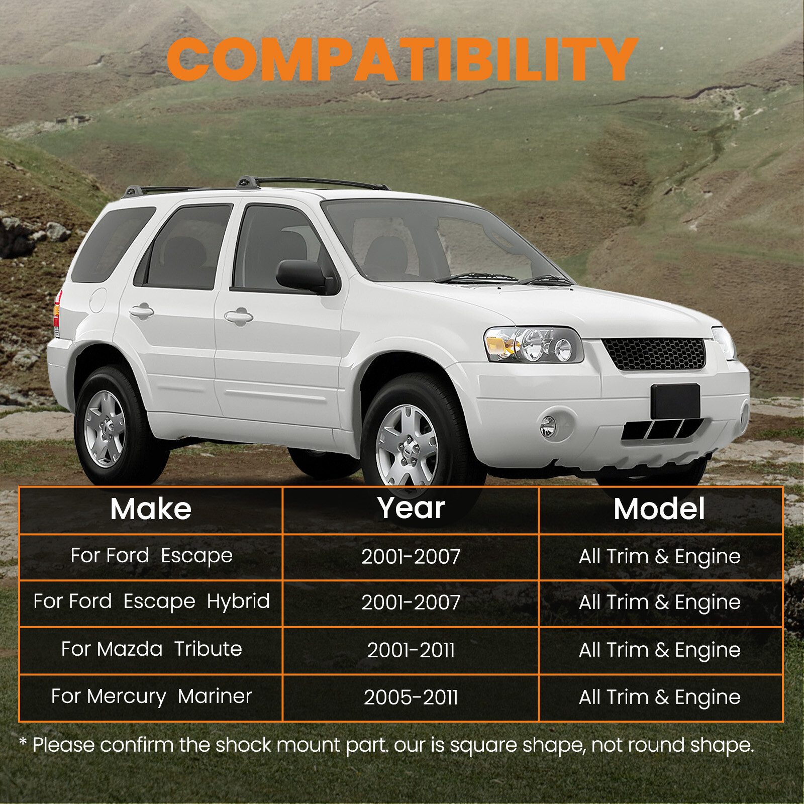 Rear Shock Mount Rust Repair Kit for Mazda Tribute / for Ford Escape ...