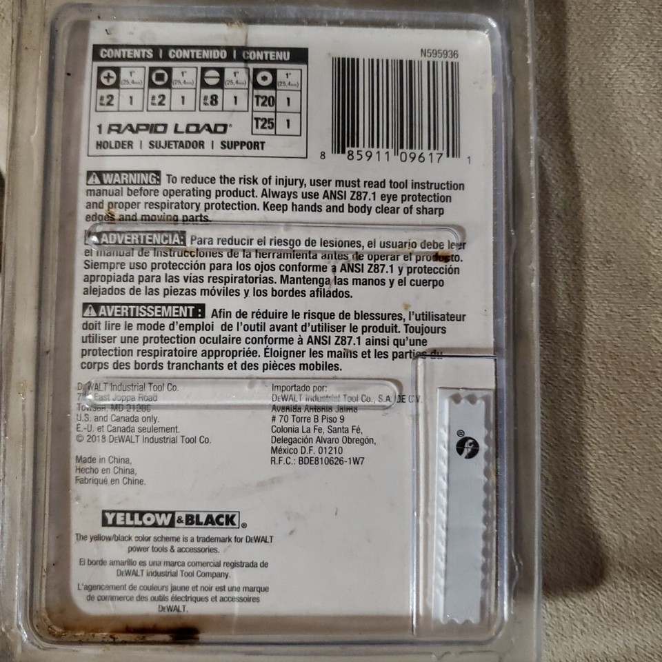 Dewalt Rapid Load Impact Ready 6pc Bit Set | eBay