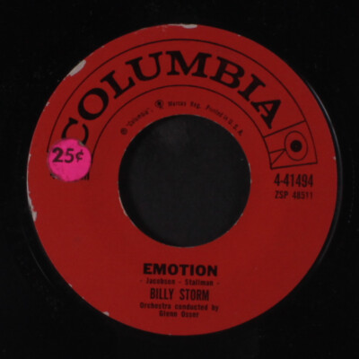BILLY STORM: i can't stop crying for you / emotion COLUMBIA 7" Single ...