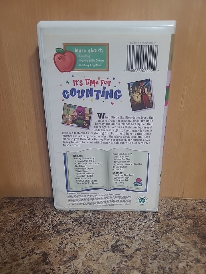 BARNEY: It's Time for Counting (1998) | Home Video Canada CLAMSHELL VHS ...