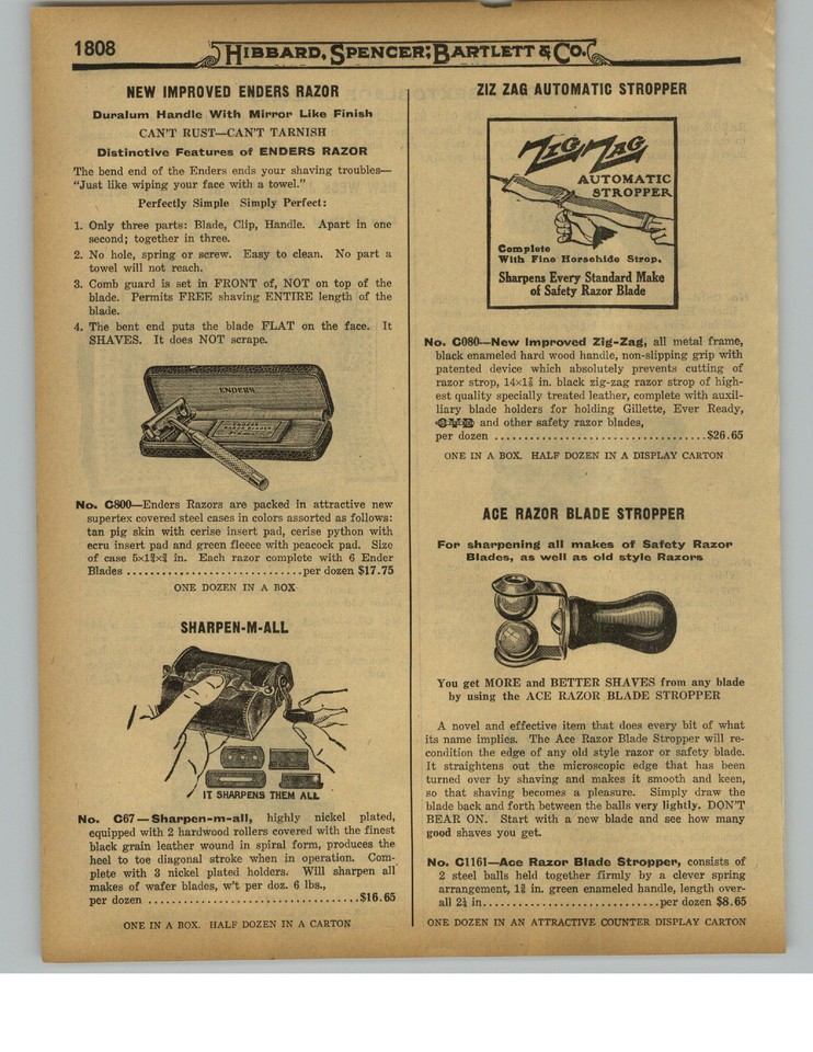 1929 PAPER AD Weck's Sextoblade Safety Razor Store Display Showcase ...