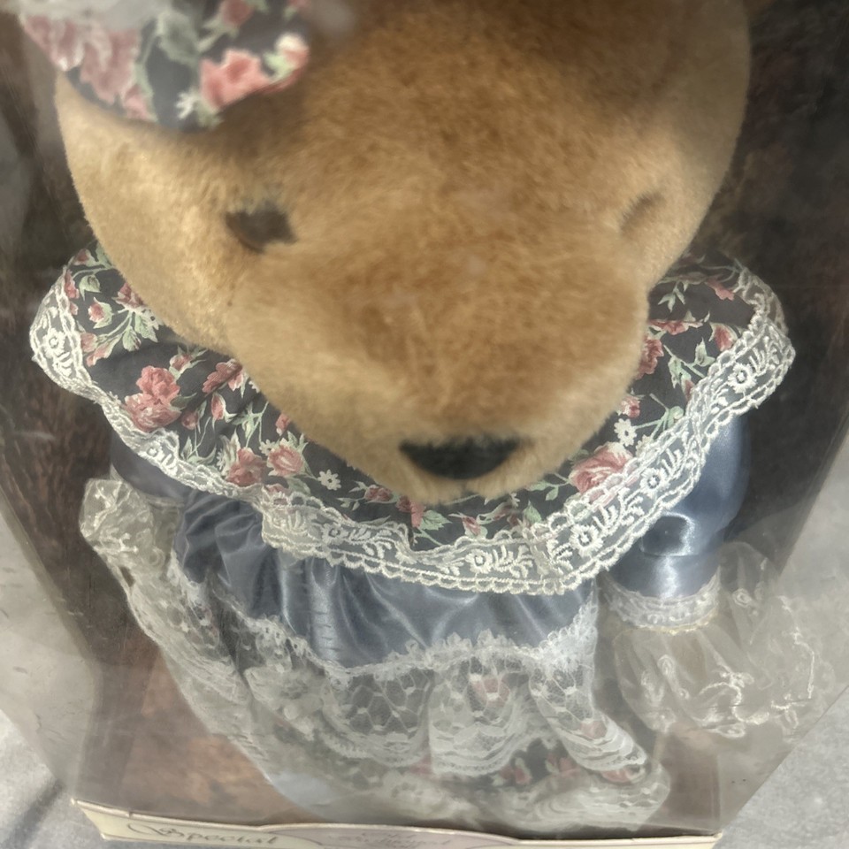 Teddy Bear- Treasured Memories Teddy Bear Collection Blue Floral Dress ...