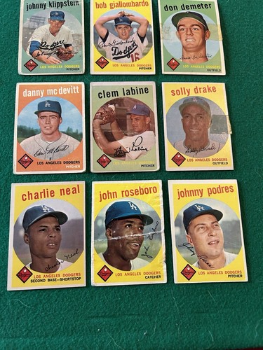 1959 TOPPS LOT OF 14 DODGERS & BRAVES LOW GRADE | eBay