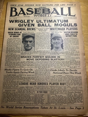 Rare 1928 BASEBALL WORLD NEWSPAPER ~ WONDERFUL BASEBALL NEWS ⚾️ TY COBB ...