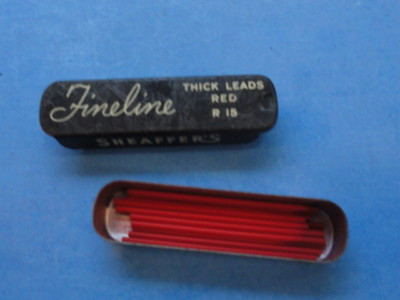 VINTAGE SHEAFFER FINELINE THICK LEADS RED R 15 | eBay