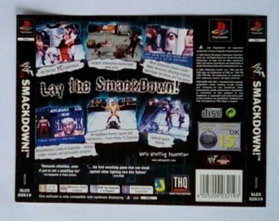 *BACK INLAY ONLY* WWF WWE Smackdown Smack Down Playstation One 1 PS1 PS ...
