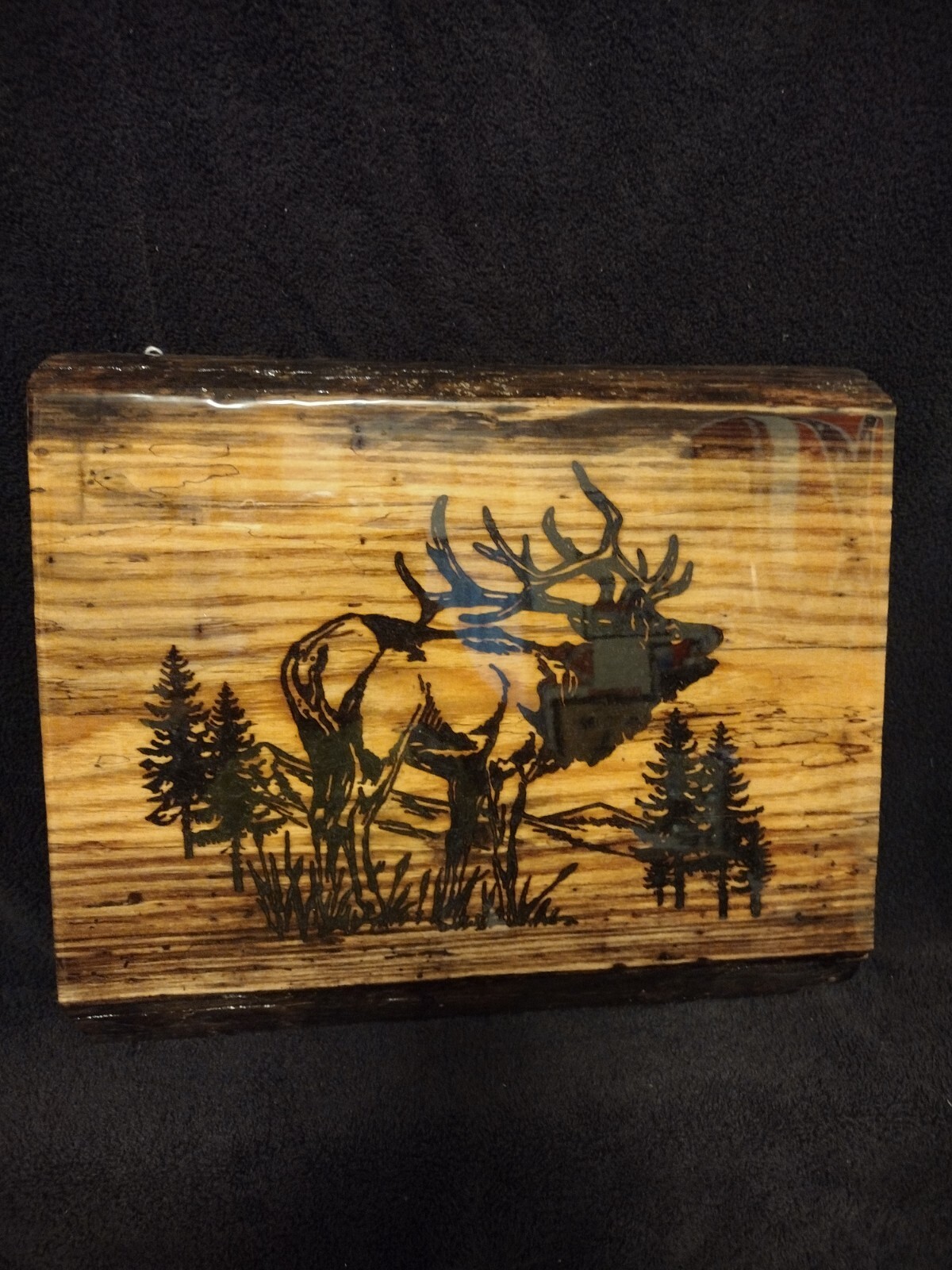 Solar pyrography wood burning elk mountains wildlife outdoors | eBay